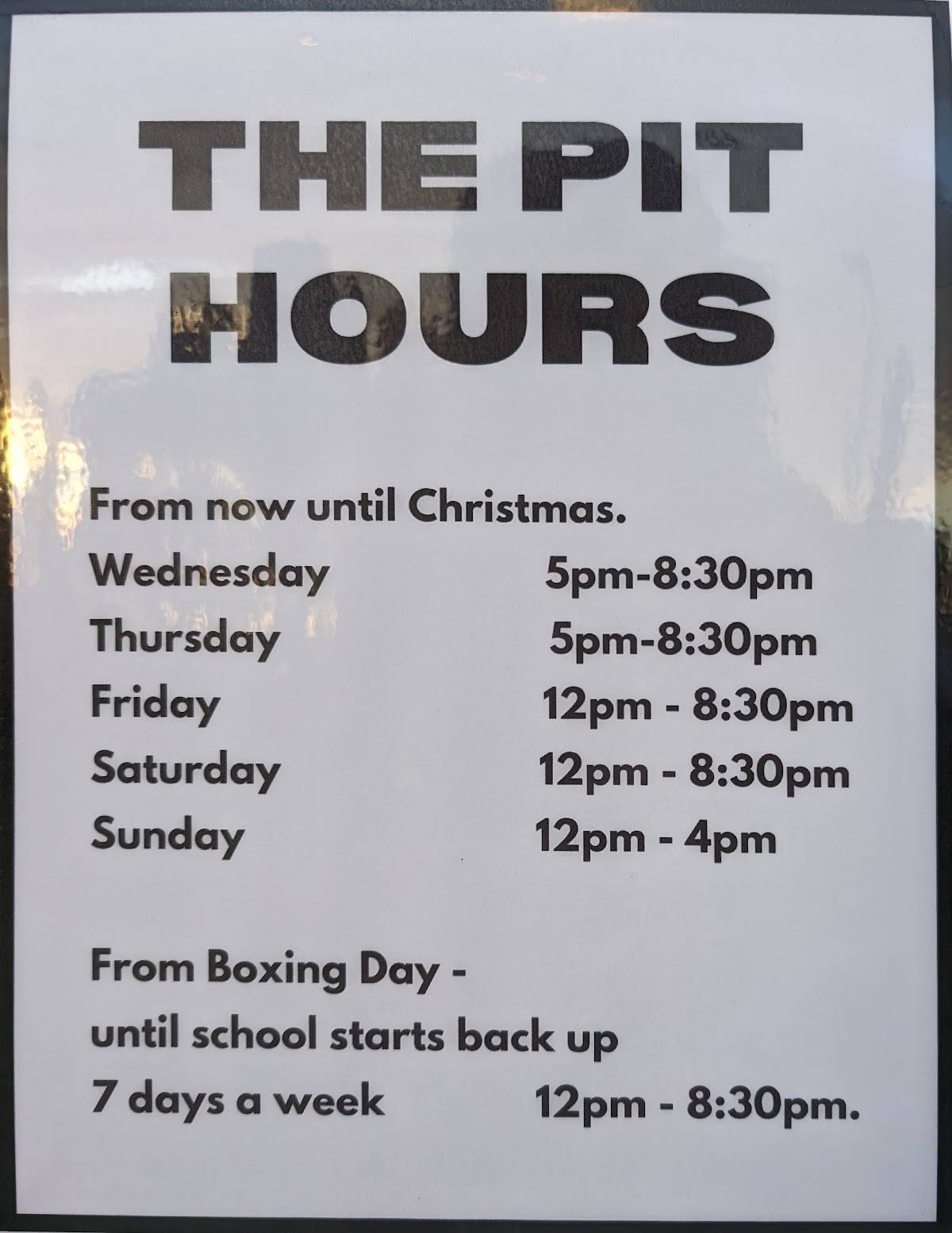 Menu at The Pit restaurant, Lakes Entrance