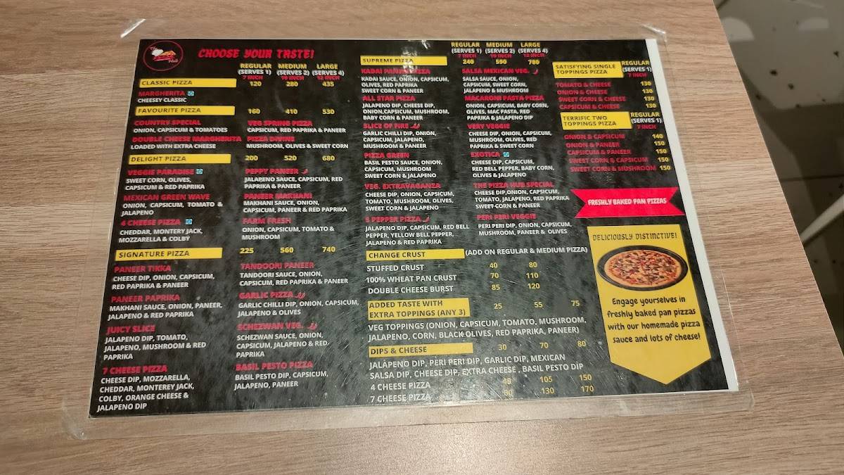 Menu at The Pizza Hub, Vyara