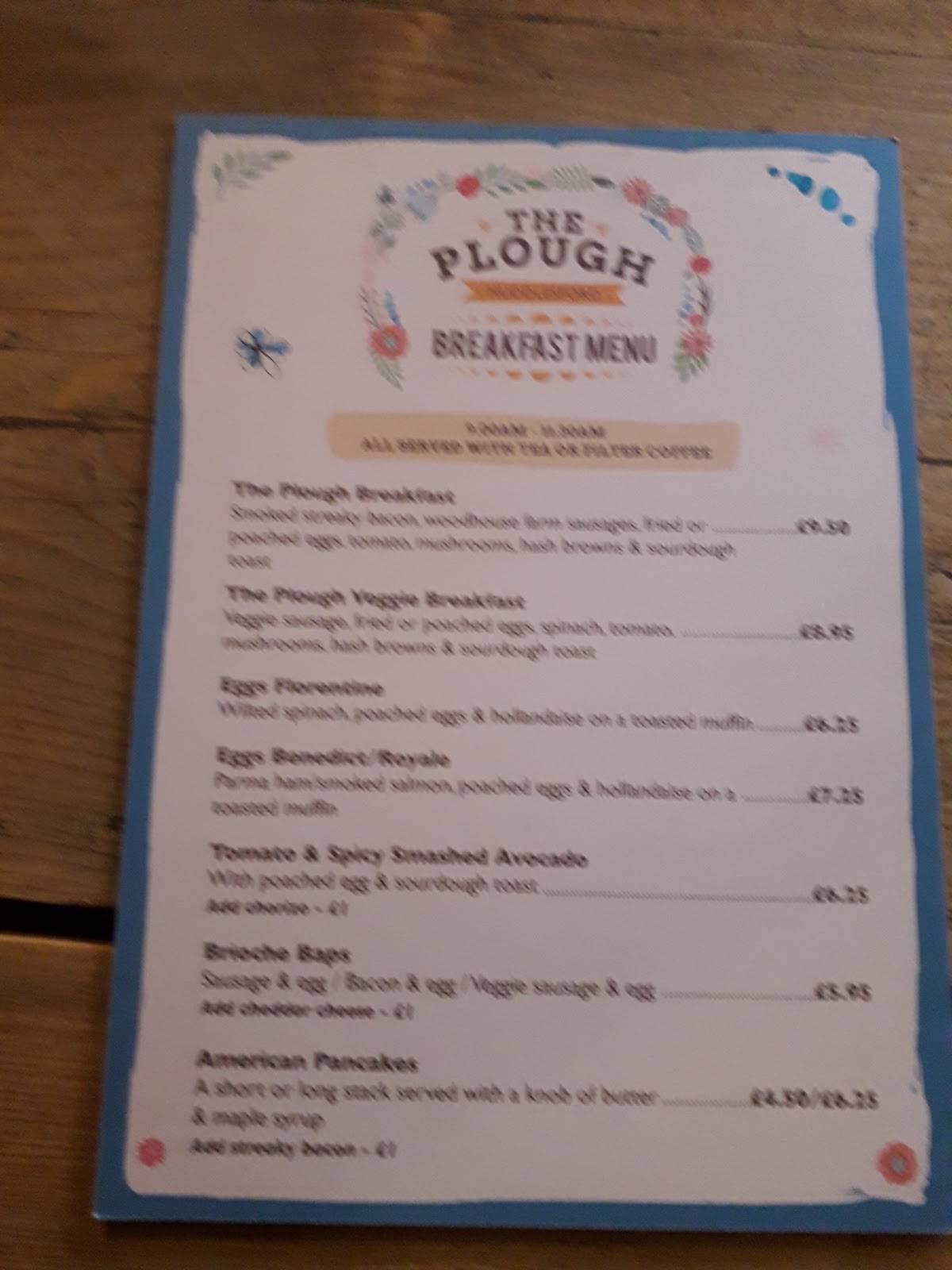 Menu at The Plough, Huddlesford pub & bar, Lichfield