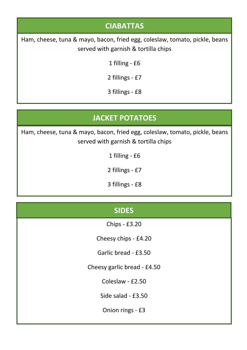 Menu at The Ploughboy pub & bar, Saltash