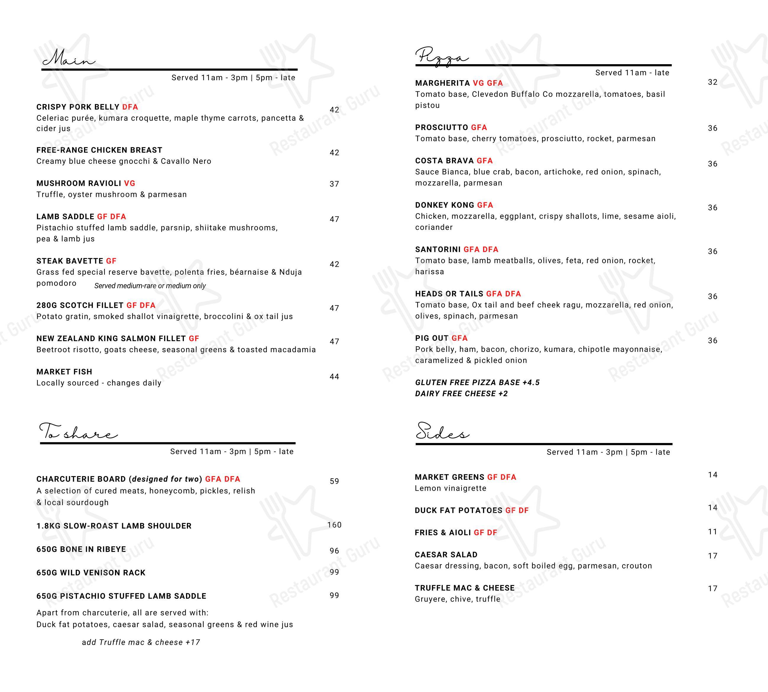 Menu at The Quay Cafe/Licensed Restaurant, Ohope