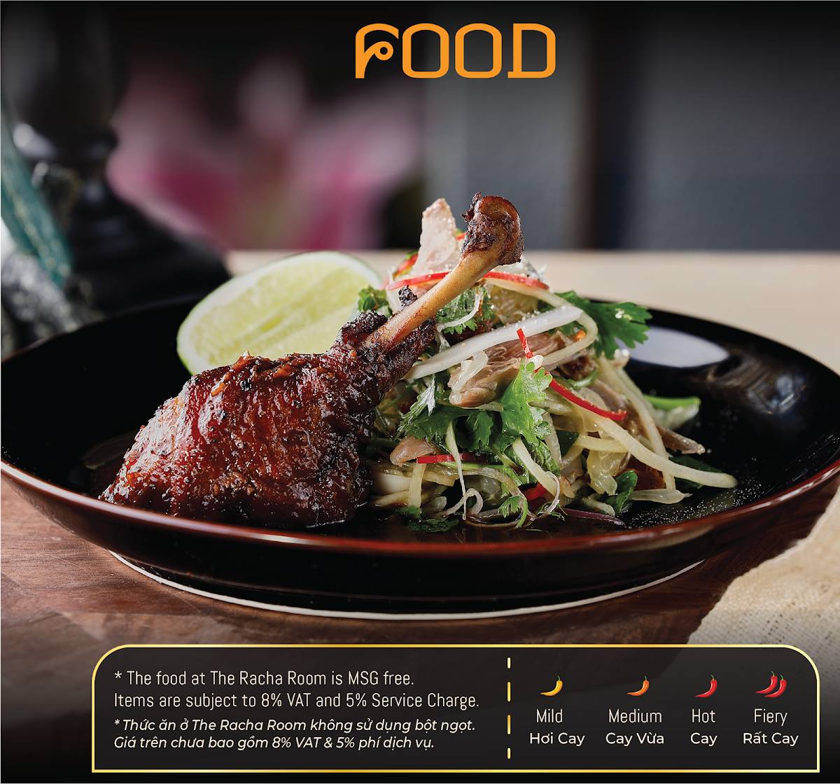 Menu at The Racha Room restaurant, Ho Chi Minh City