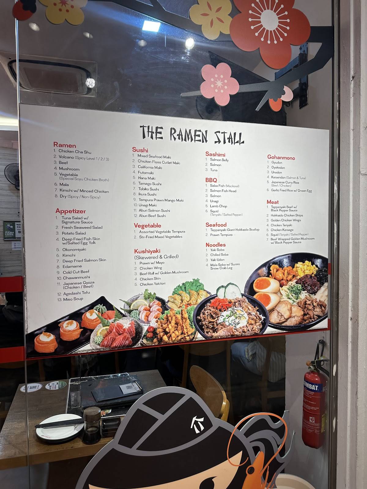 Menu at The Ramen Stall restaurant, Singapore, 787 N Bridge Rd