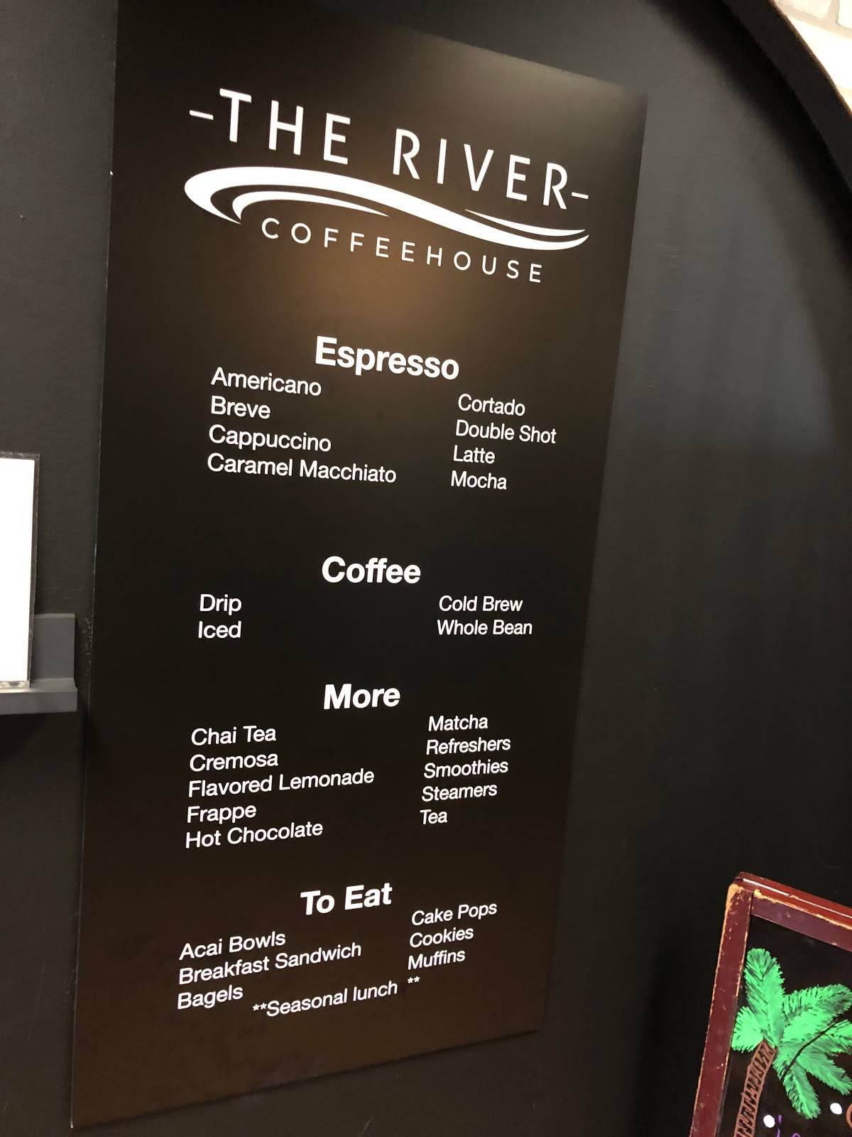 Menu at The River Coffeehouse-North Webster cafe, North Webster