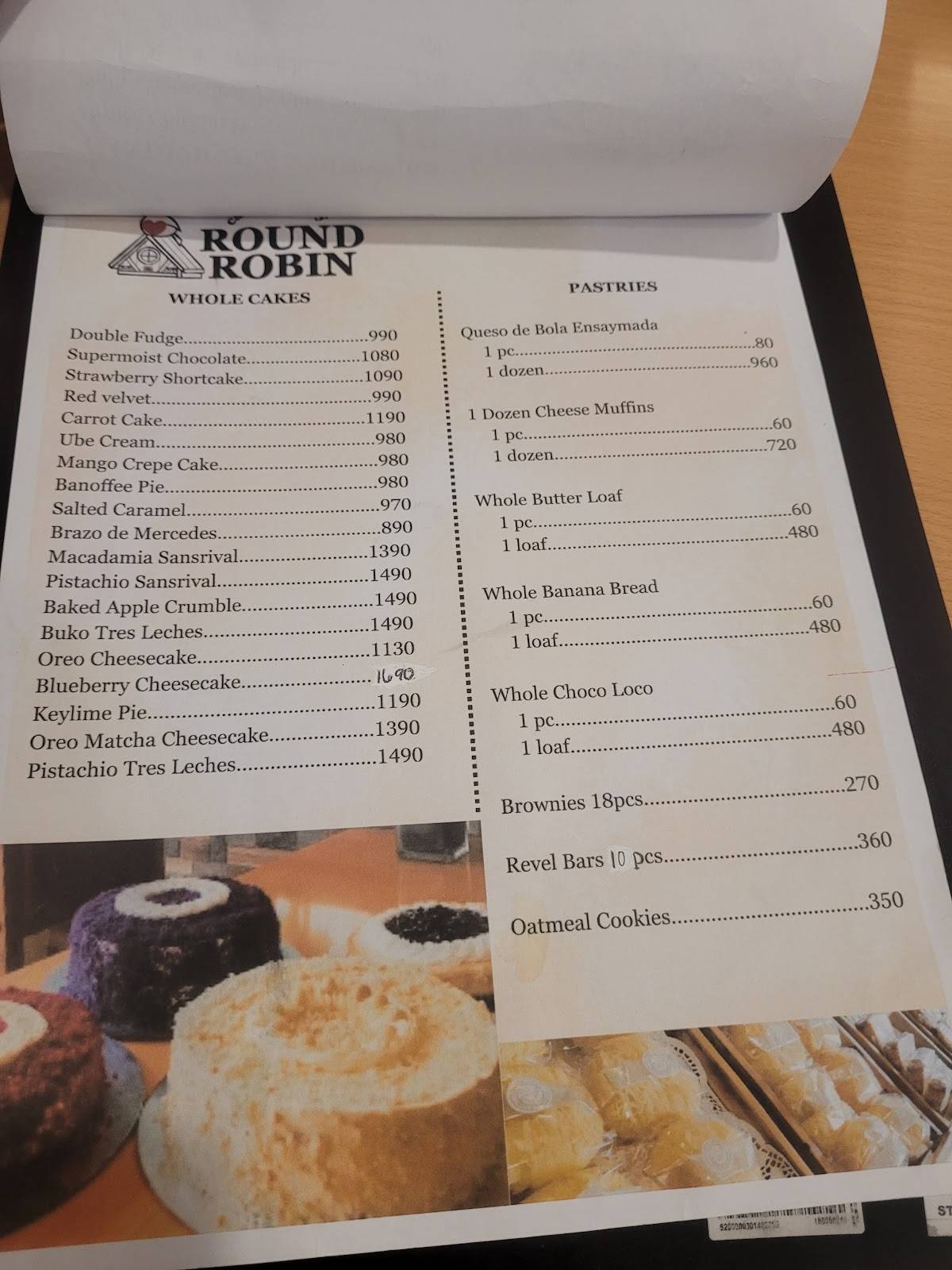 Menu at The Round Robin Cafe Cakes & Restaurant, Quezon City