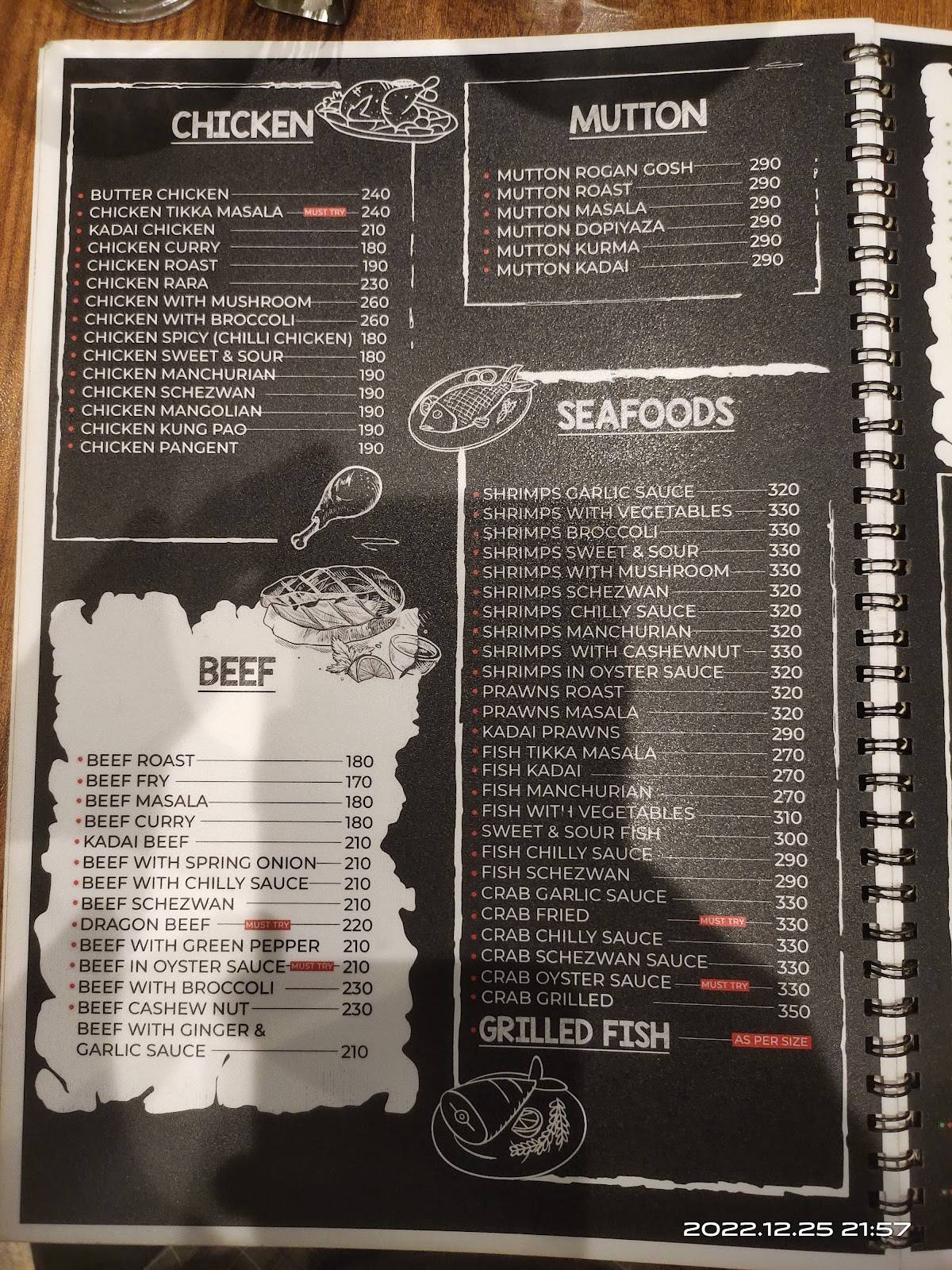 Menu at The Salt Restaurant Panampilly Nagar, Ernakulam, The salt