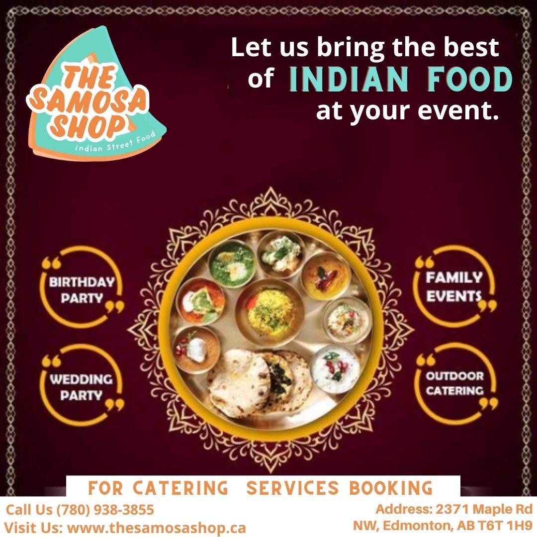 Carta de The Samosa Shop Indian Restaurant in Edmonton, Edmonton