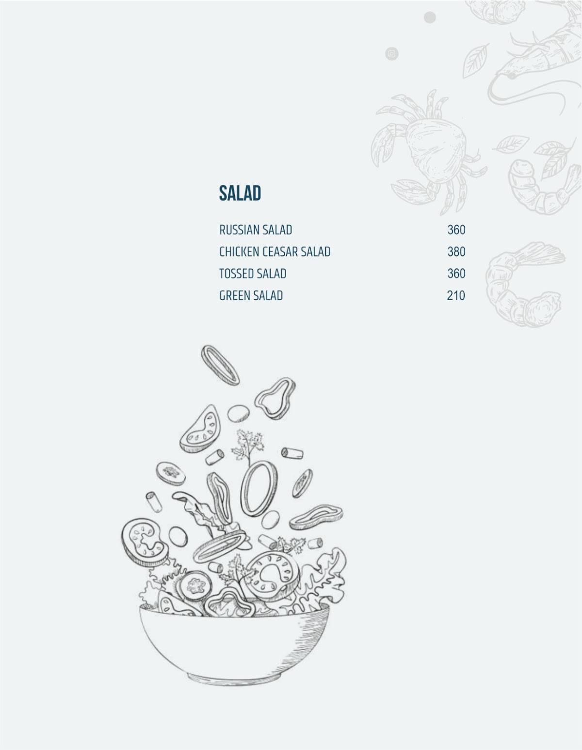 Menu at The Sea Secret - NIBM, Pune