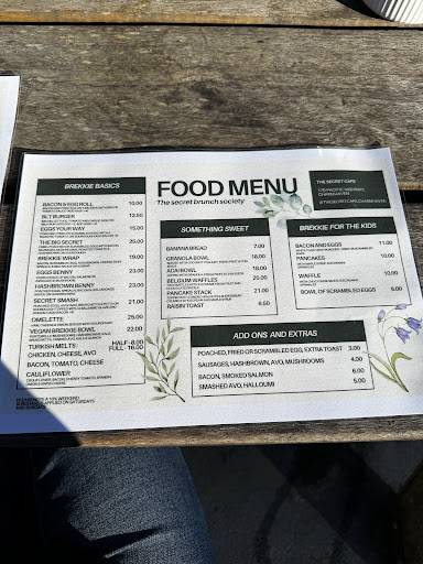 Carta de The Secret Café, Charmhaven