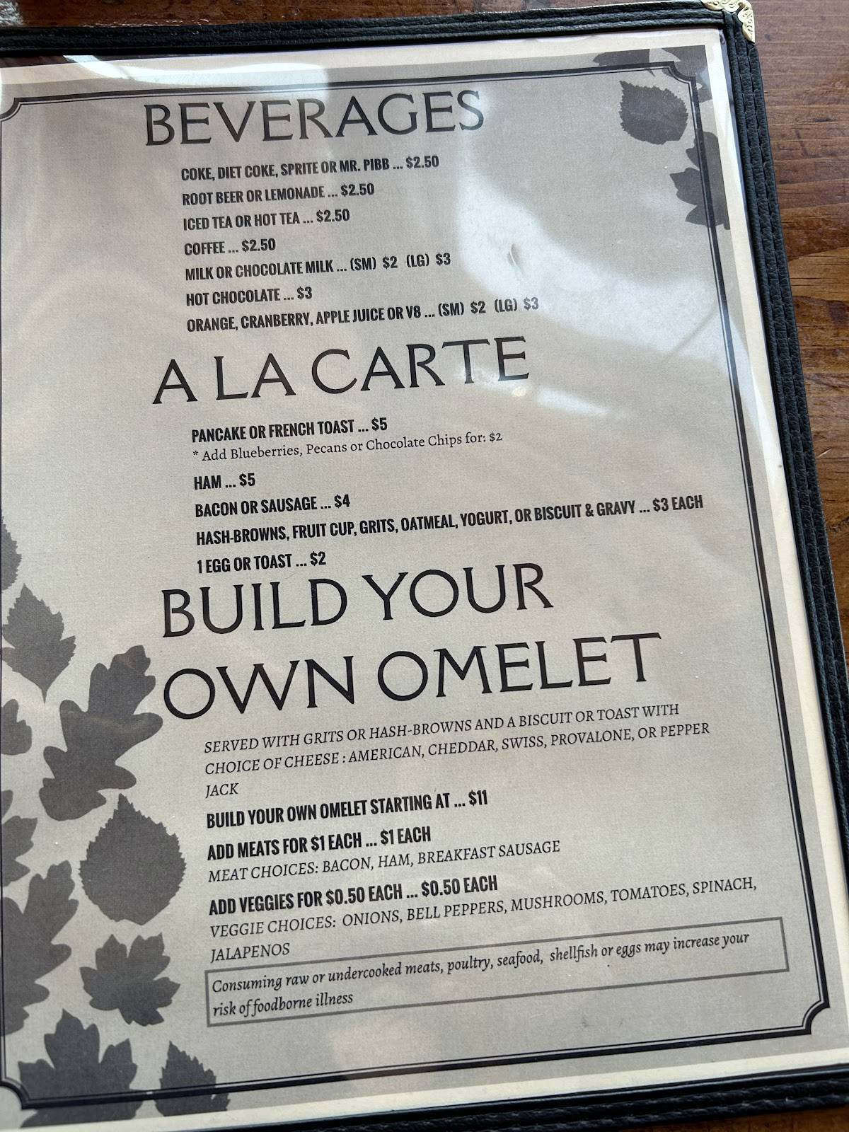 Menu at The Skycrest Restaurant, USA, 577 Lodge Dr