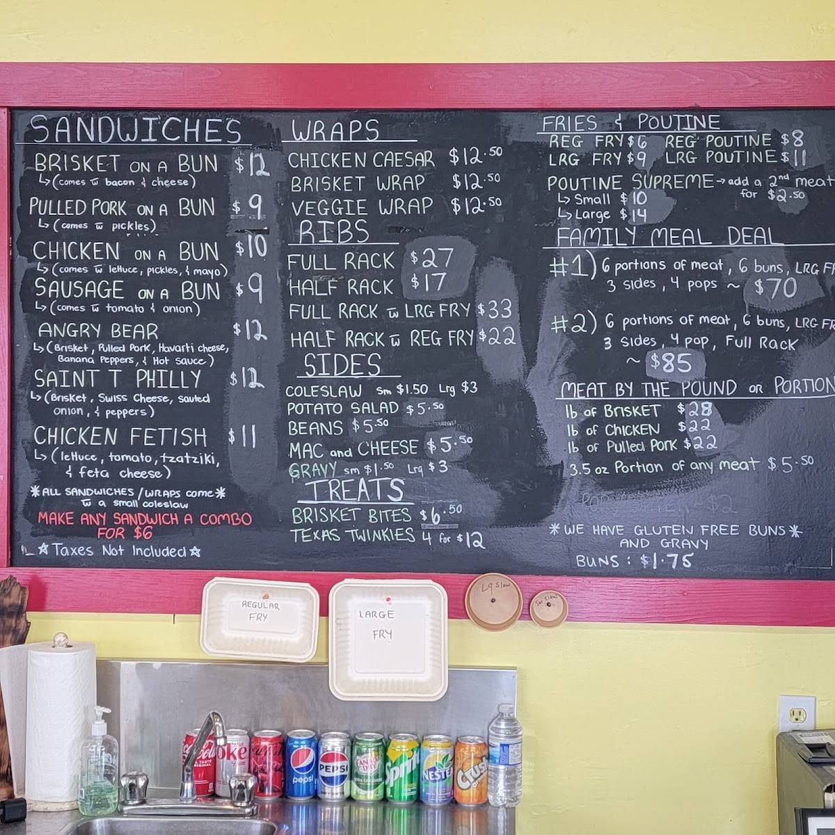 Menu at The Smokin Caboose Barbeque, Saint Thomas