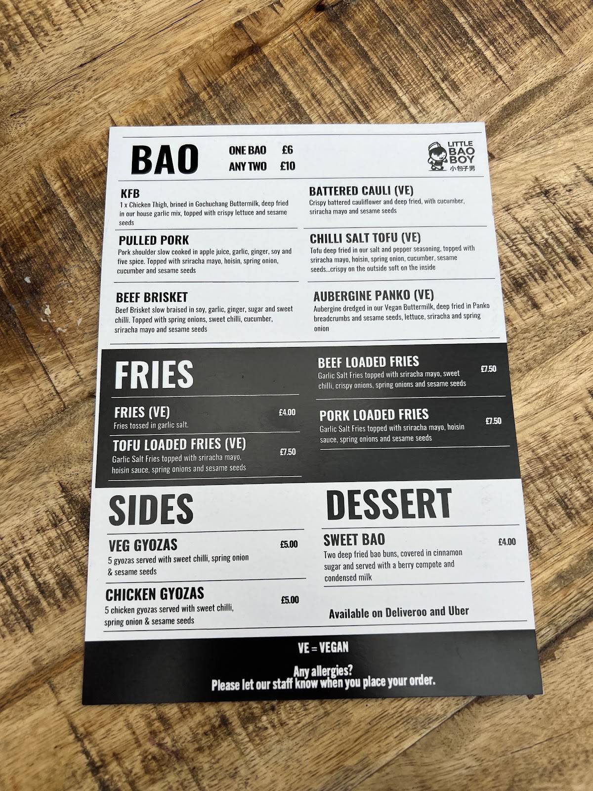 Menu at The European pub & bar, London