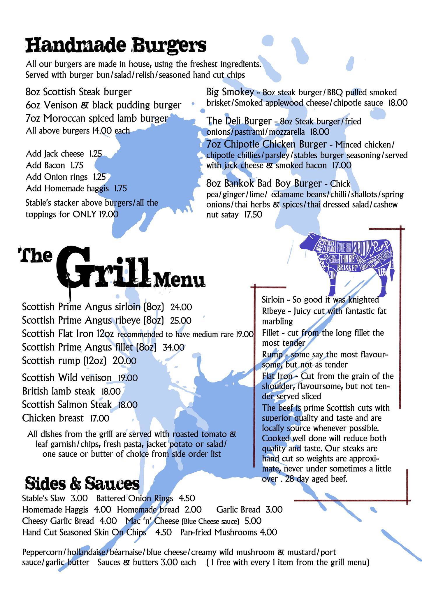 Menu at The Stables Restaurant & Grill, Fort William, Fort William