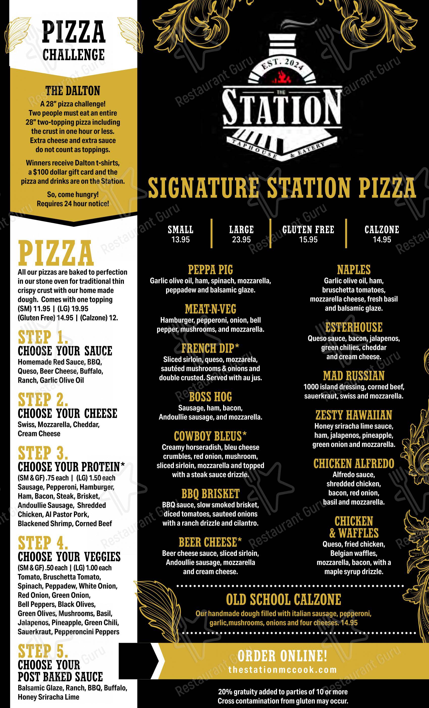 Menu at The Station Taphouse and Eatery restaurant, McCook