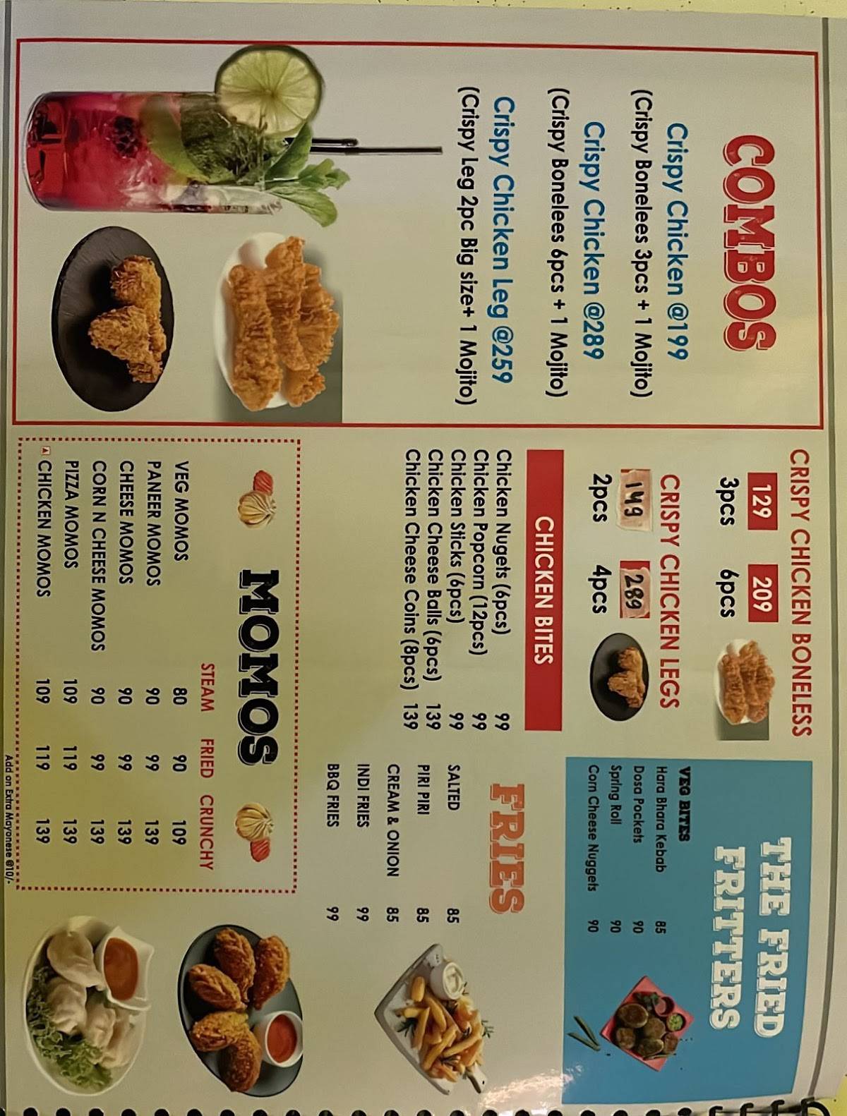 Menu at The Street Cafe, Ranchi