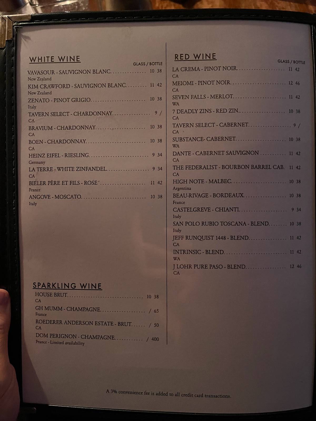 Menu at The Tavern pub & bar, Abingdon