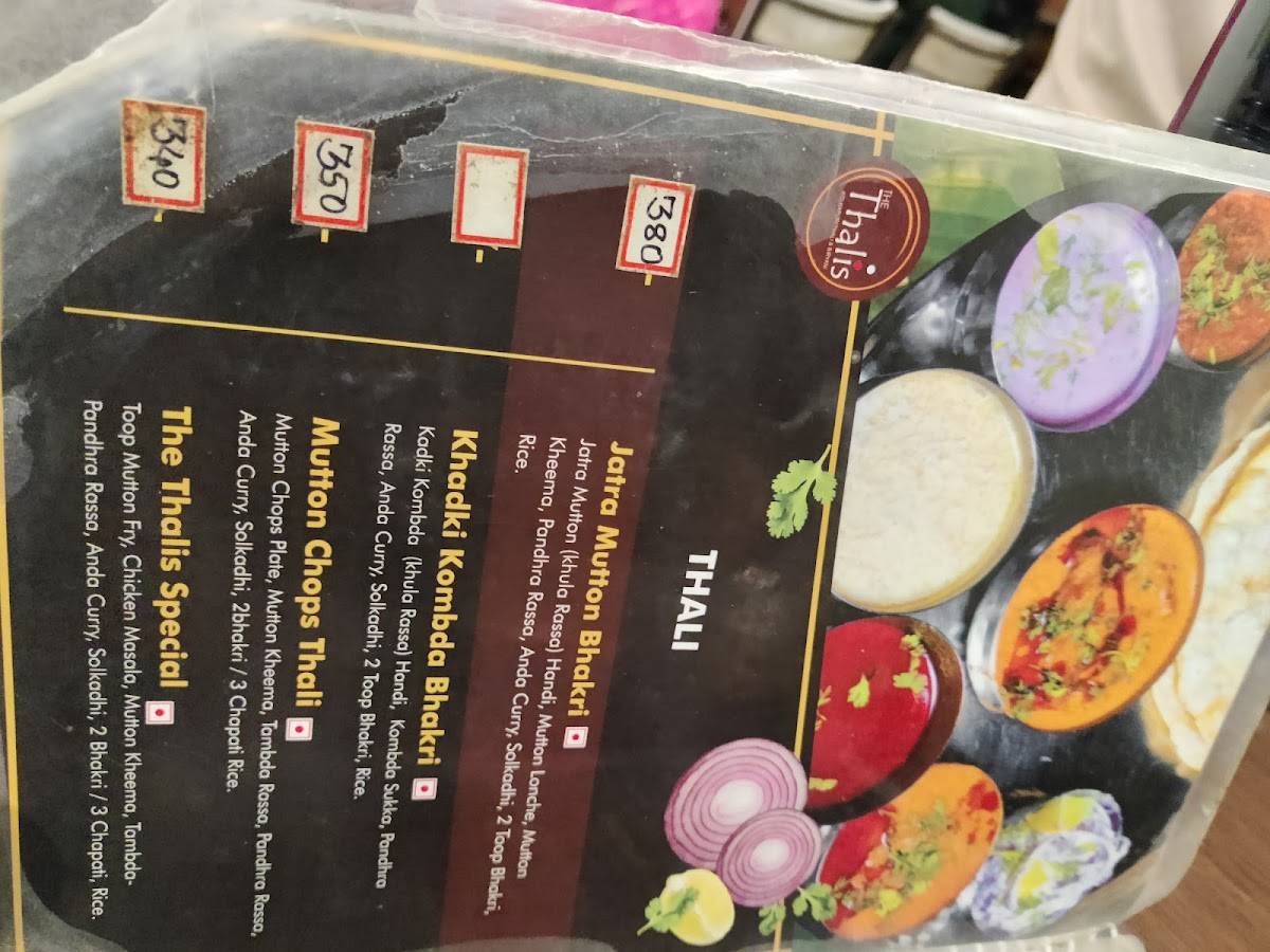 Menu at The Thalis Kolhapuri Thali Best Non veg thali in kolhapur, Kolhapur
