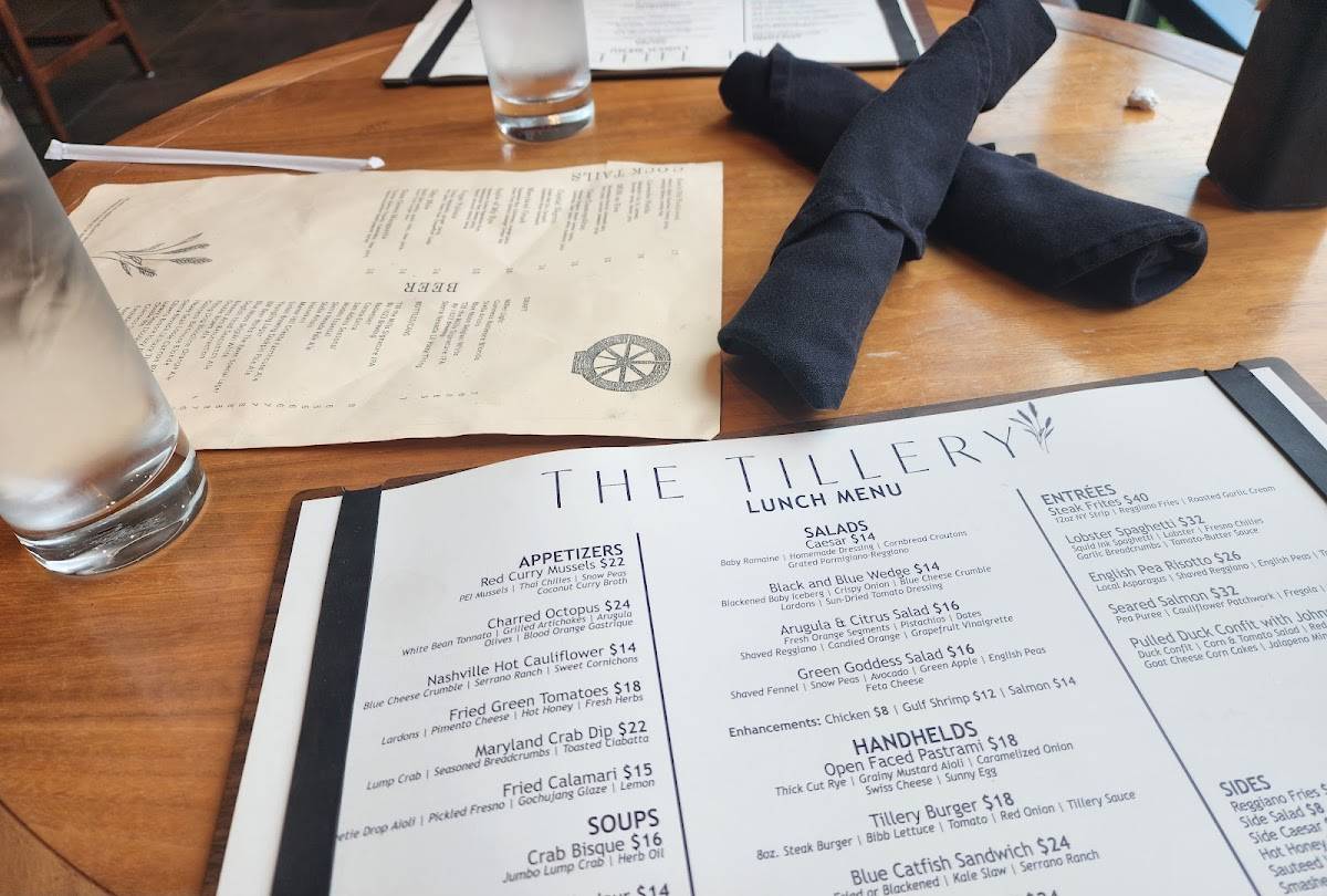 Menu at The Tillery Restaurant & Bar, Owings Mills