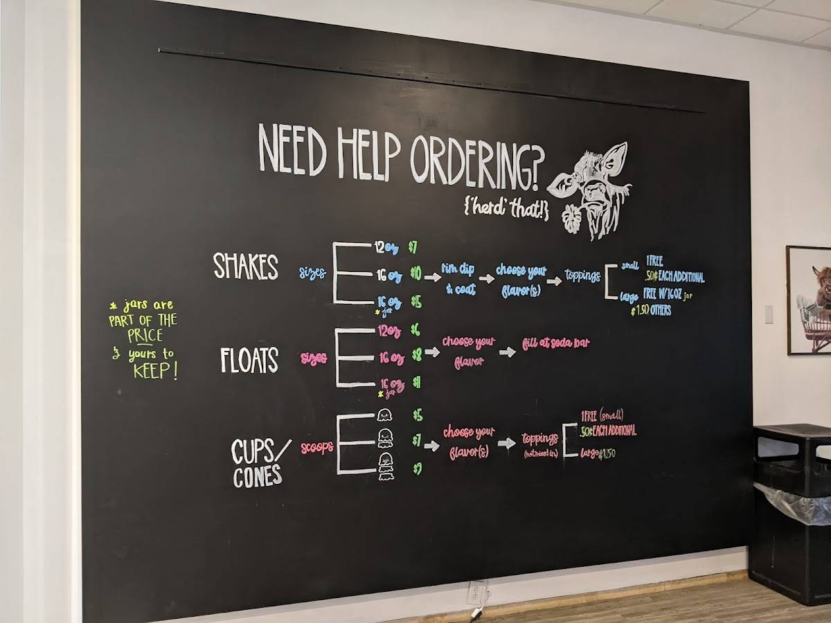 Menu at The Twisted Cow, Provo