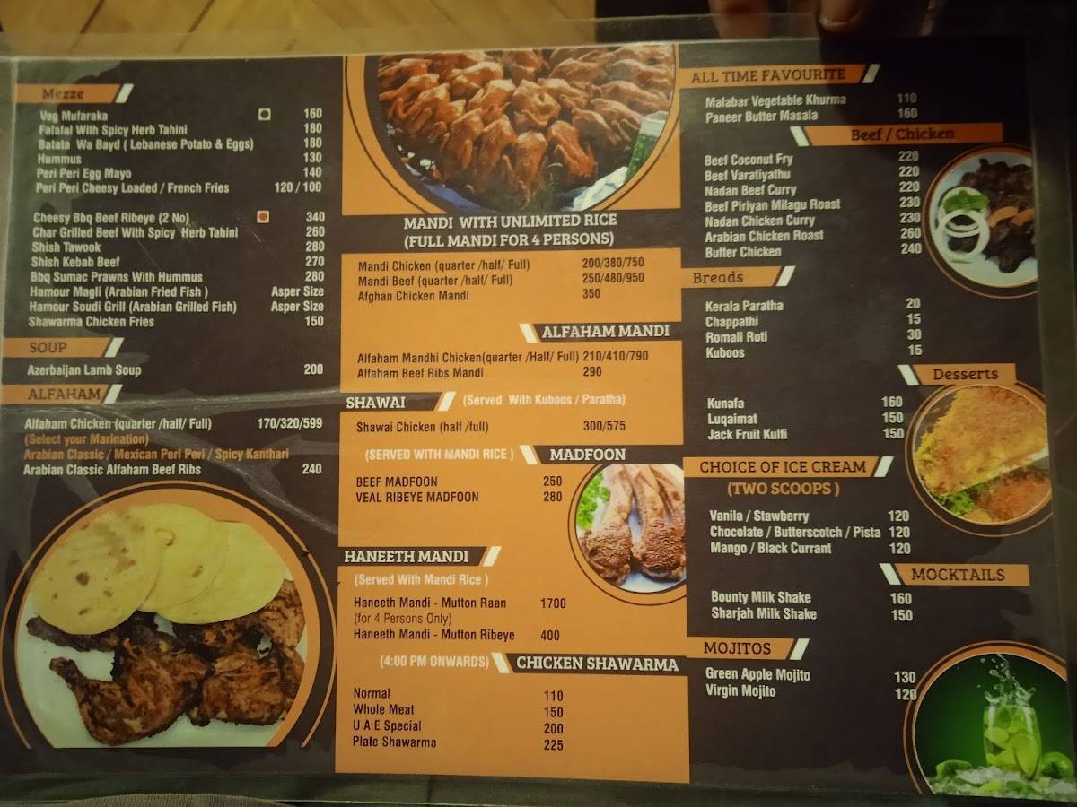 Menu at The UAE - The Uptown Arab Eatery, Coimbatore