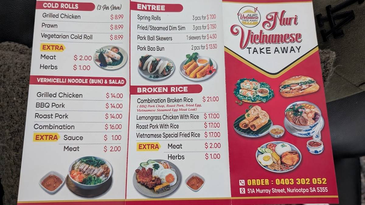Menu at The Valley Pizza & Gourmet pizzeria, Nuriootpa