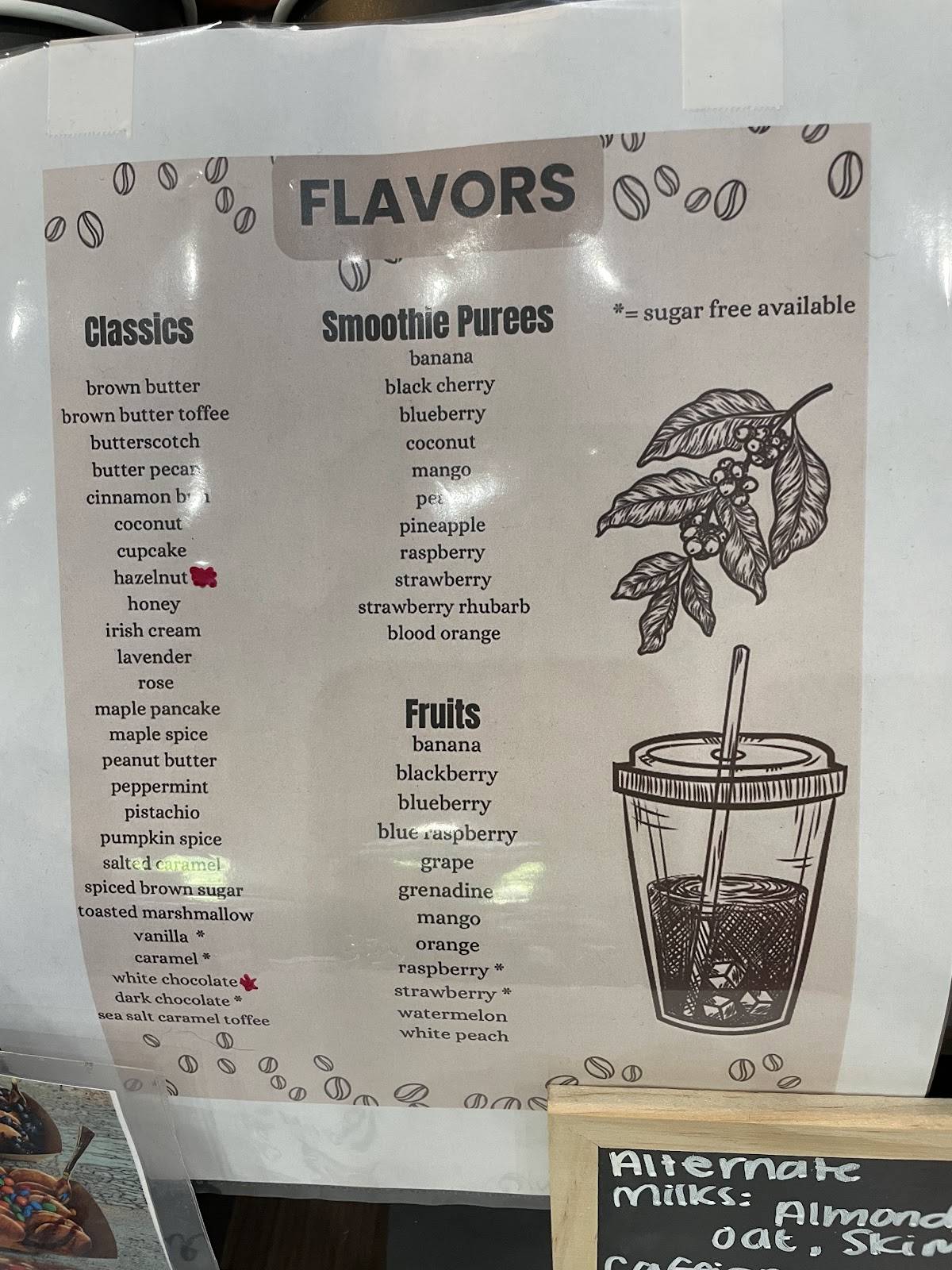 Menu at The Vault Cafe, Roaring Spring