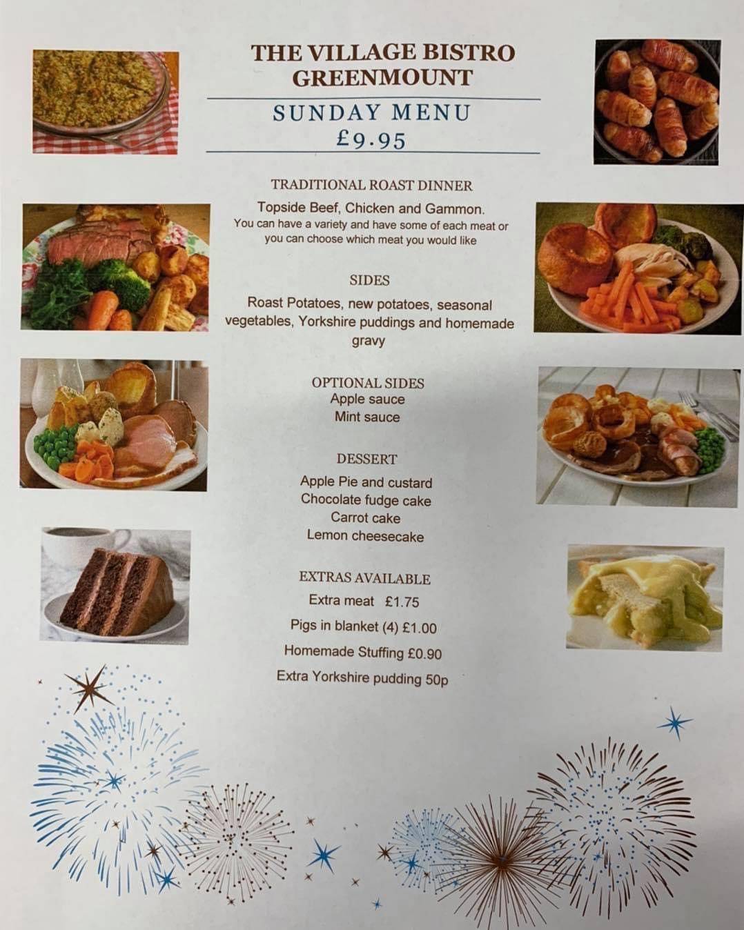 Menu at The Village Bistro Greenmount restaurant, Bury