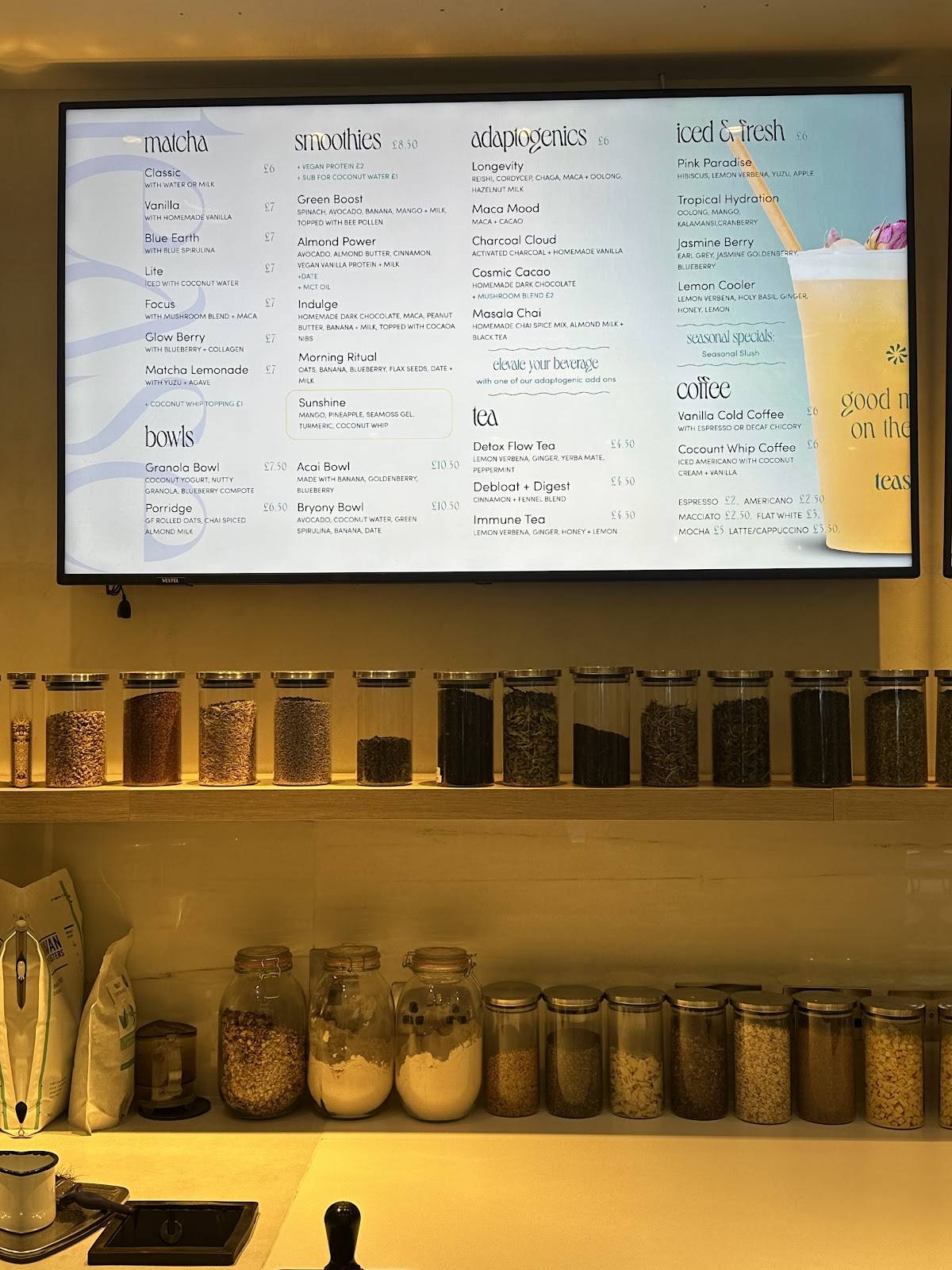 Menu at The Wellness Bar by tease, London