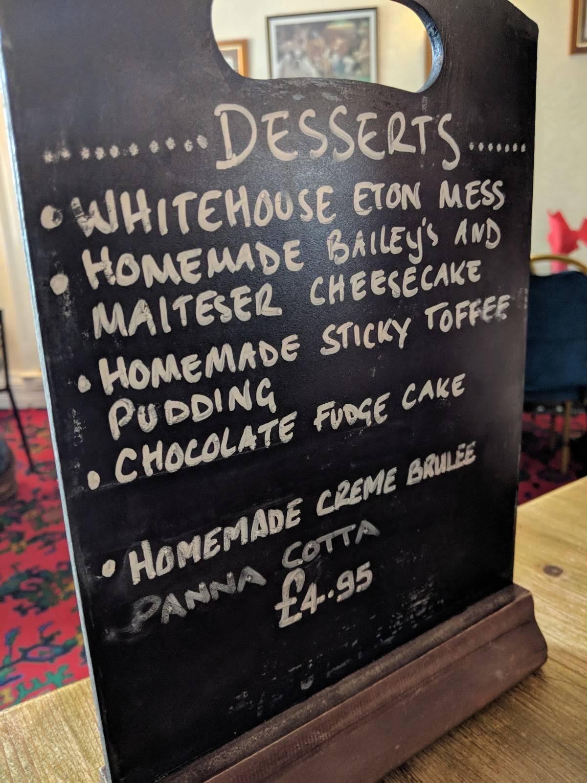 Menu at The White House pub & bar, Sennybridge