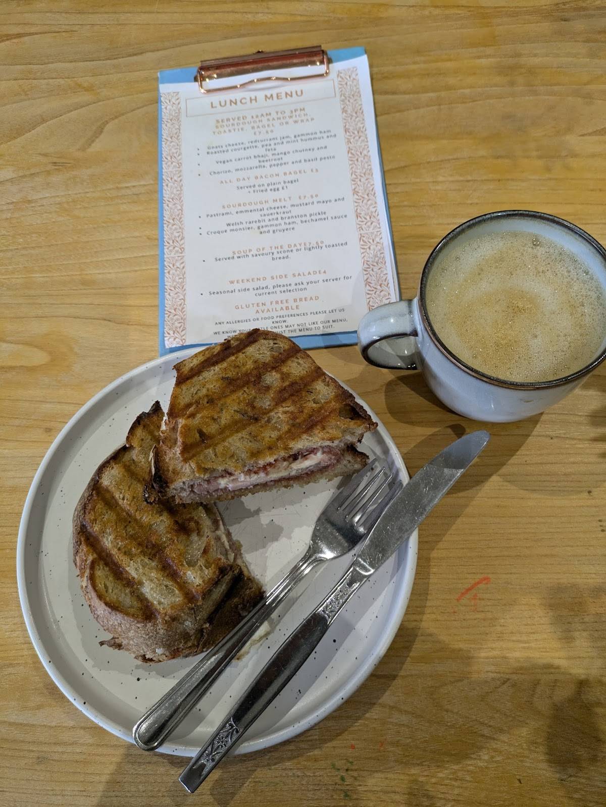 Menu at The Woodlands Cafe, England