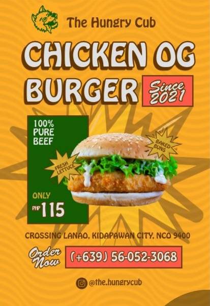 Menu at The hungry Cub restaurant, Kidapawan City
