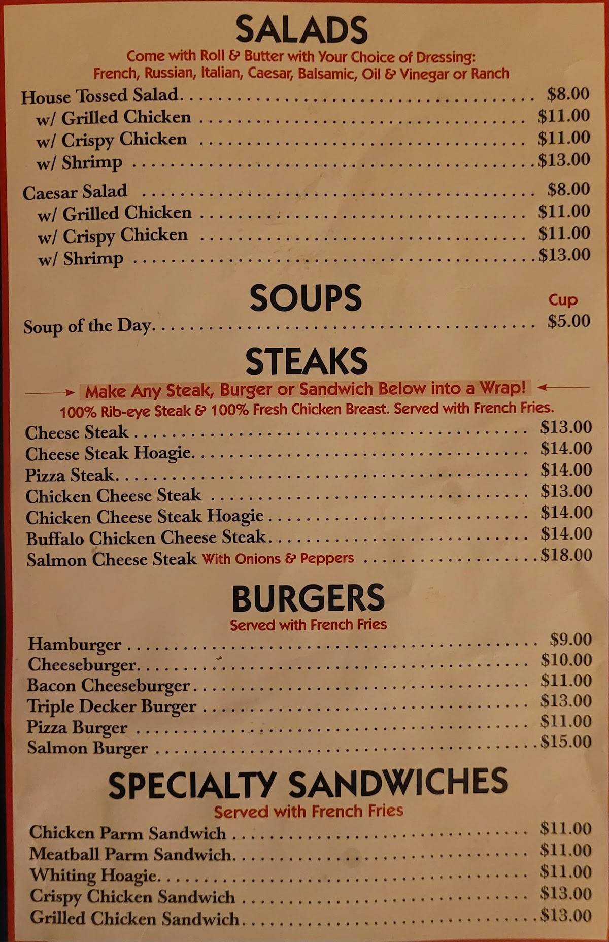 Menu at The rotten monkey bar and grill inc, Philadelphia