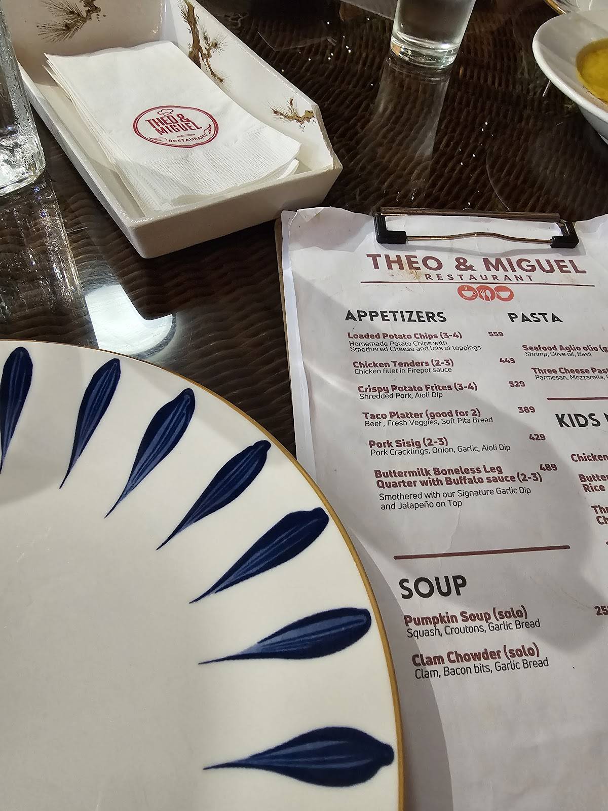 Menu at Theo & Miguel Restaurant, Antipolo