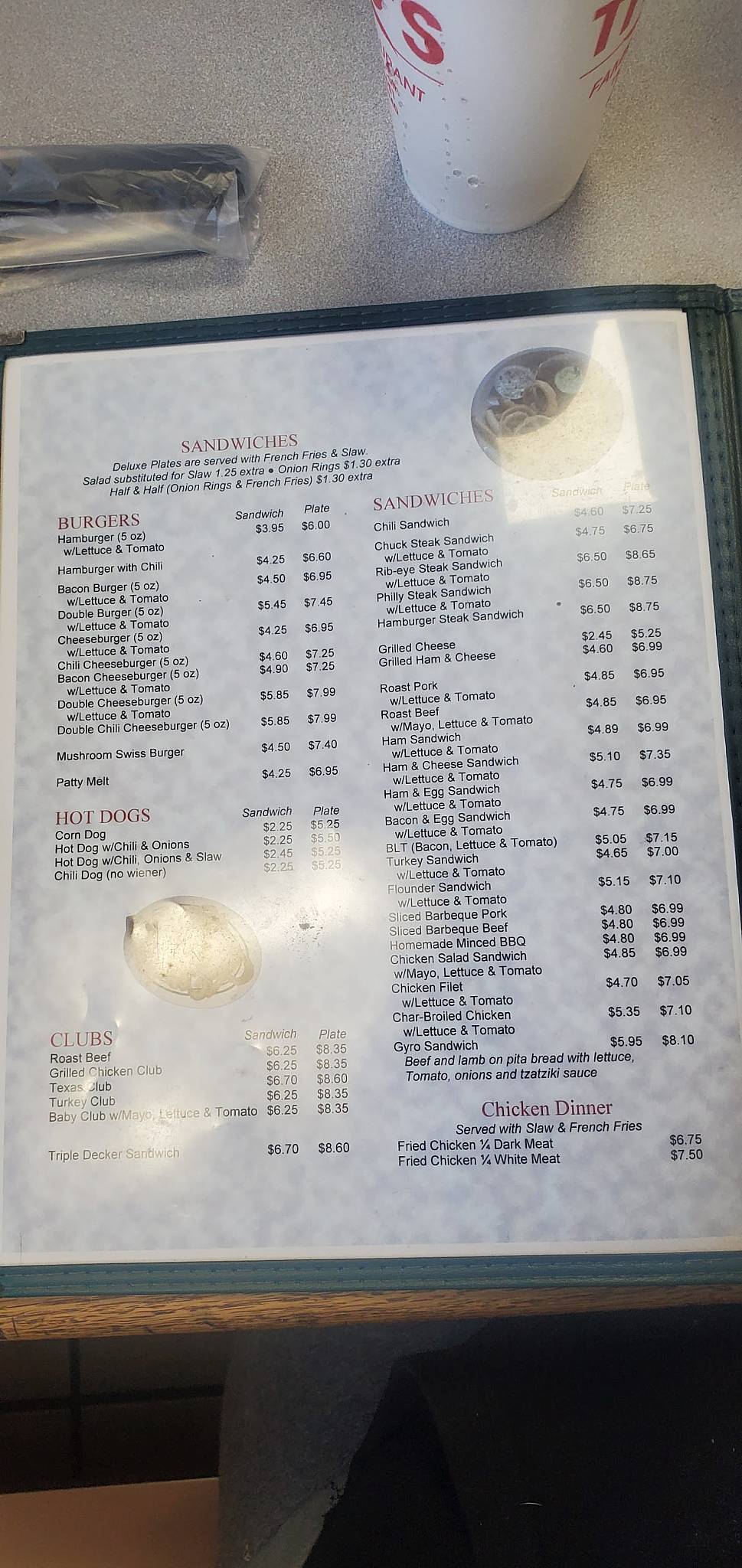 Menu at Theo's Family Restaurant, Greer, SC-101