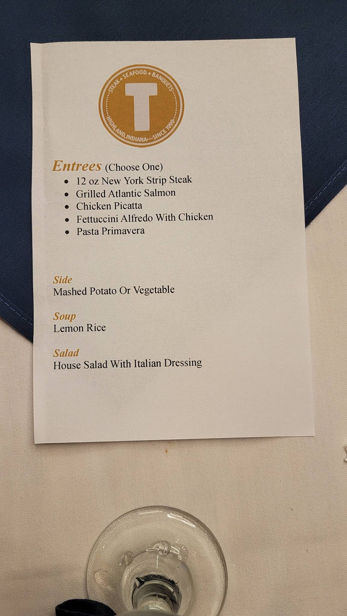 Menu at Theo's Steaks & Seafood pub & bar, Highland