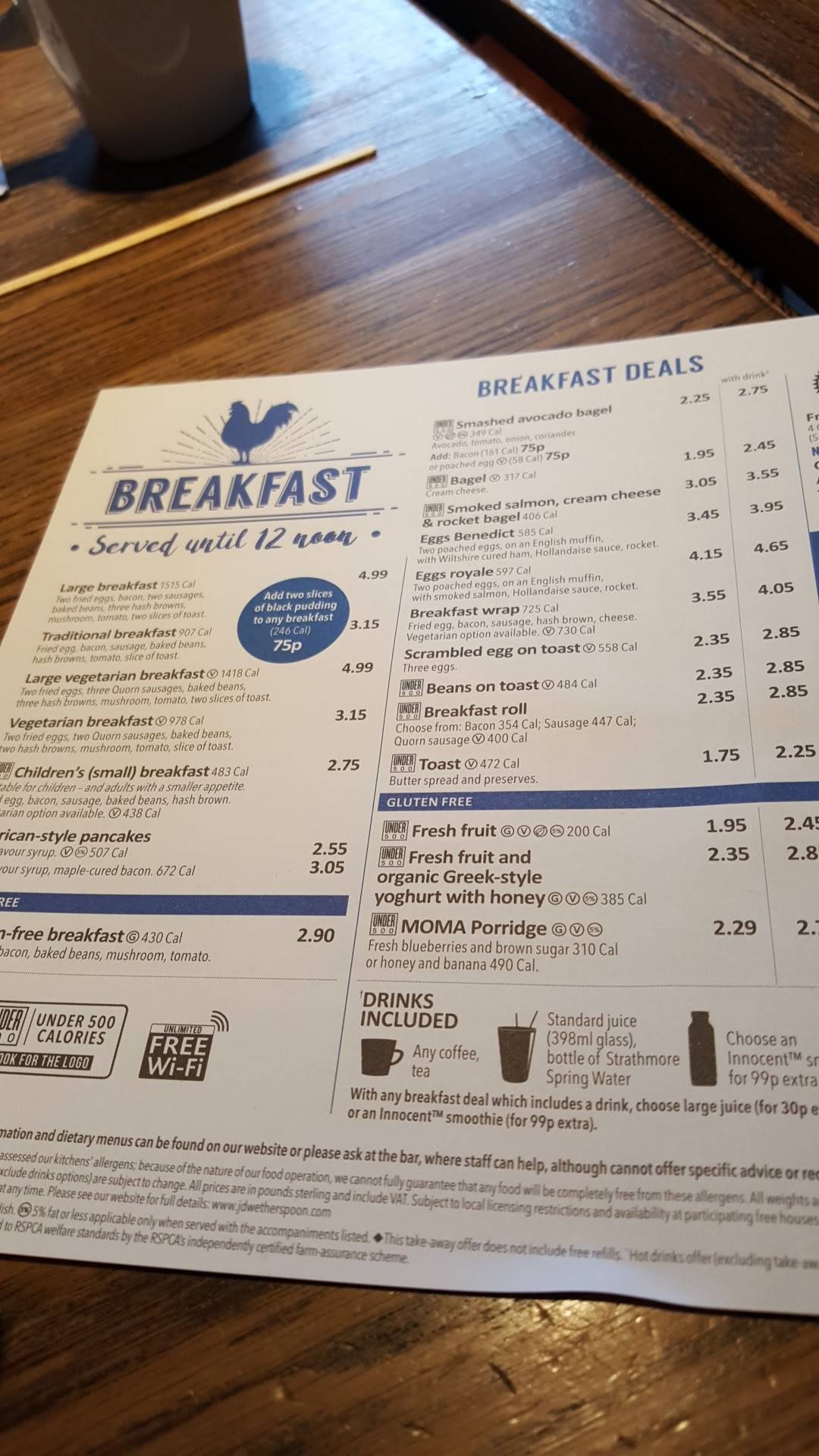 Menu at The Red Lion - JD Wetherspoon pub & bar, Thetford
