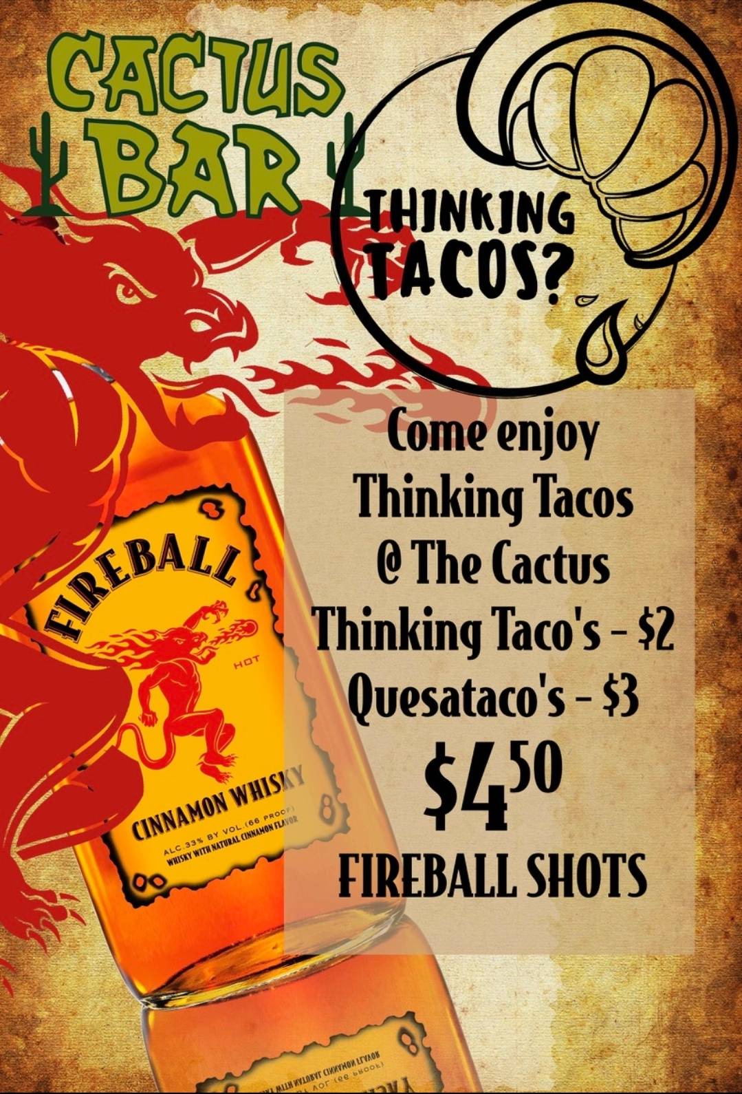 Menu at Thinking Tacos? restaurant, Meridian, W Excursion Ln #8