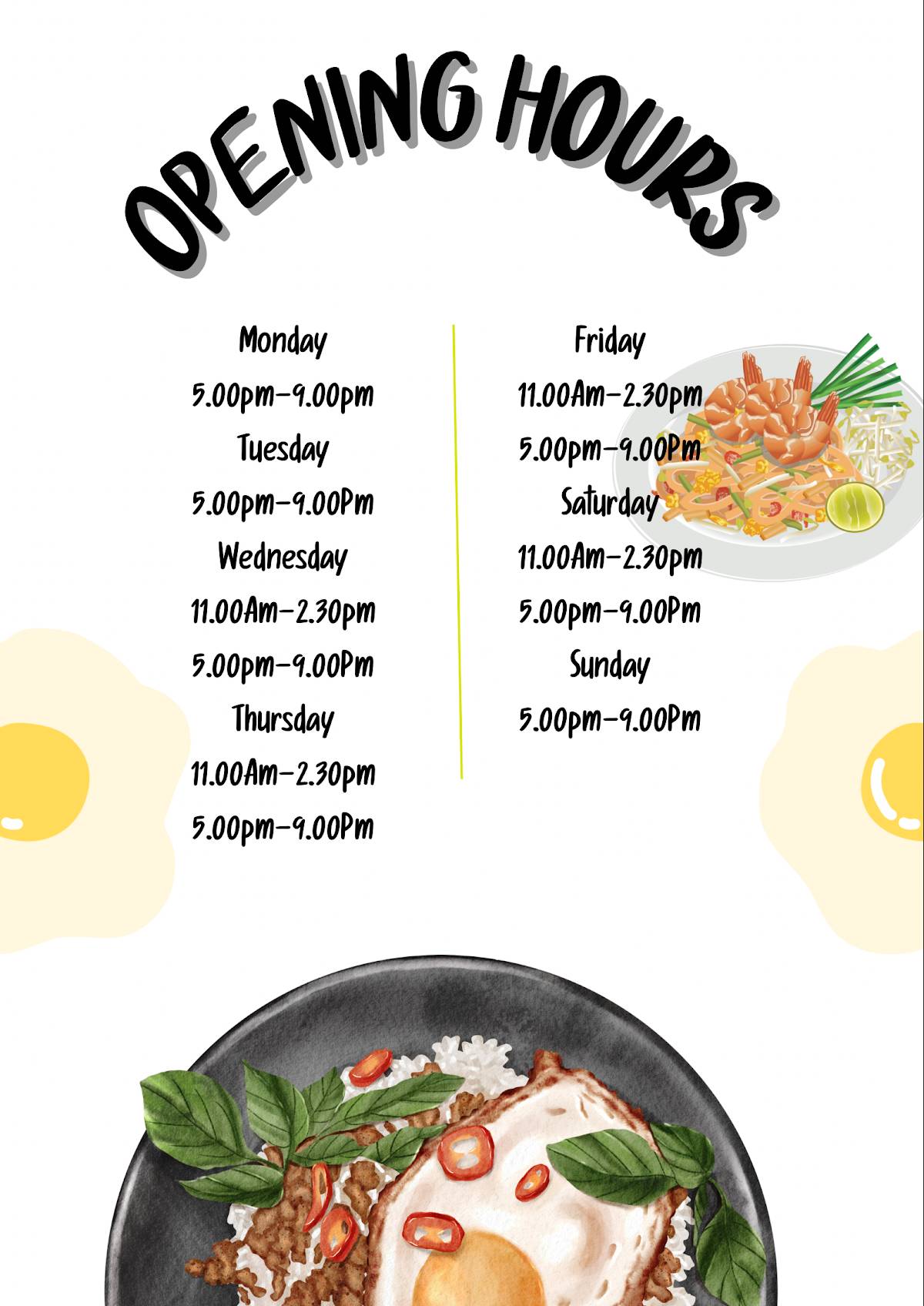 Menu at ThongDee9 Thai Restaurant, Freshwater
