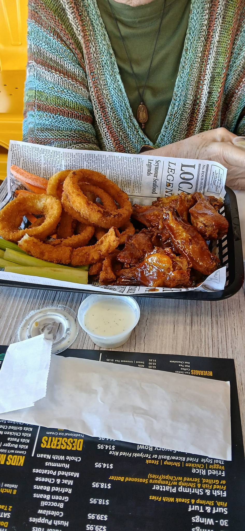 Menu at Three Buddies restaurant, Chamblee