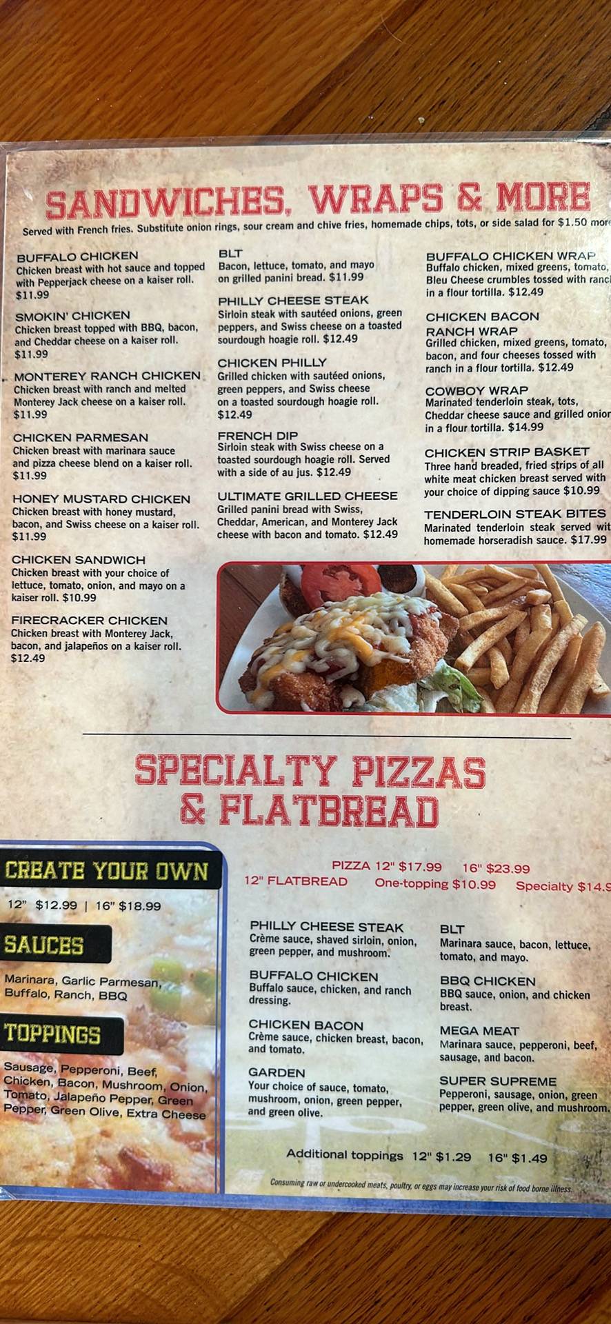 Menu at Ticket Bar & Grill, Platteville