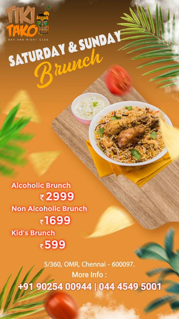 Menu at Tiki Tako Bar & Night Club, Chennai