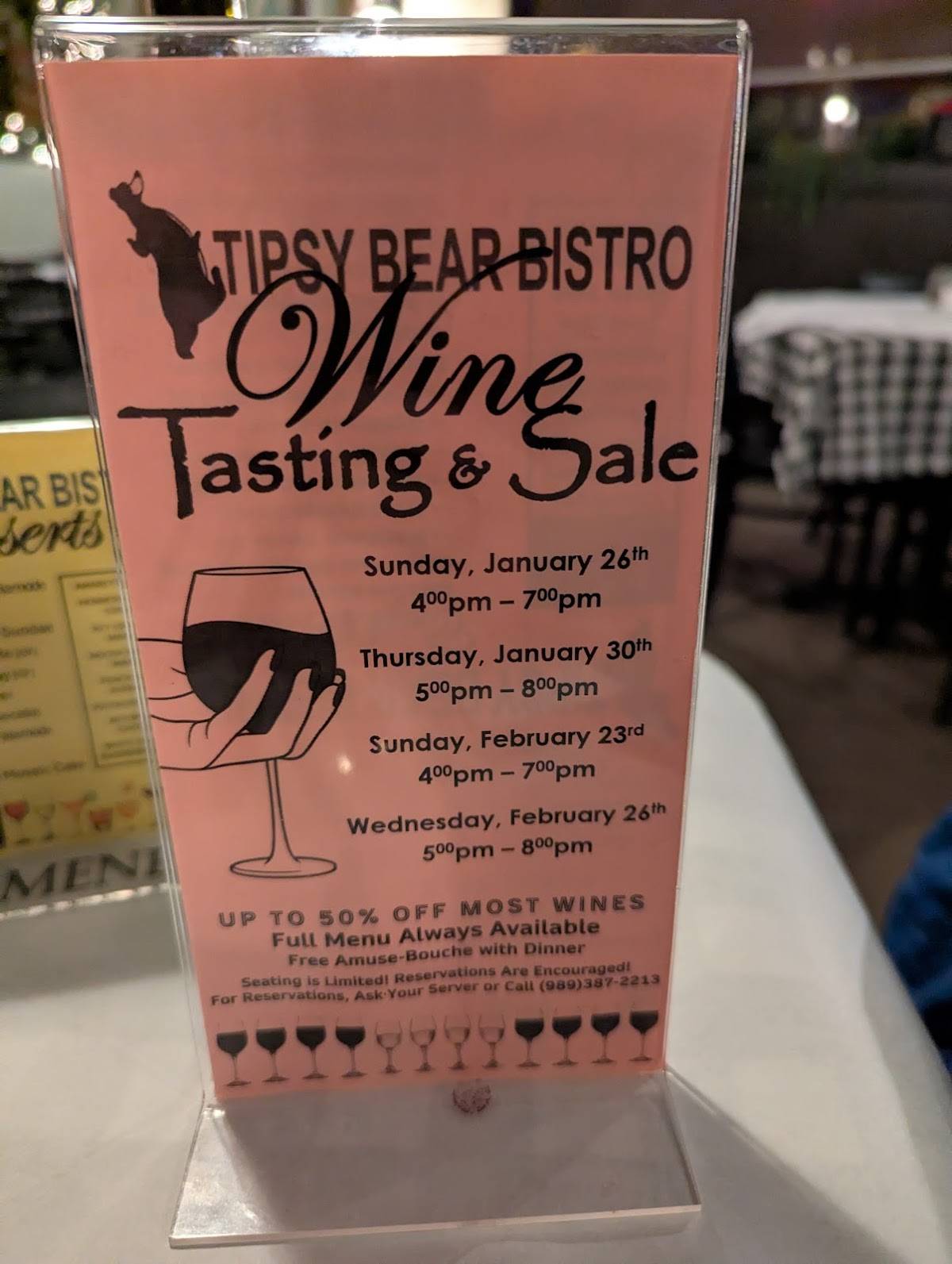 Carta del restaurante Tipsy Bear Bistro, West Branch