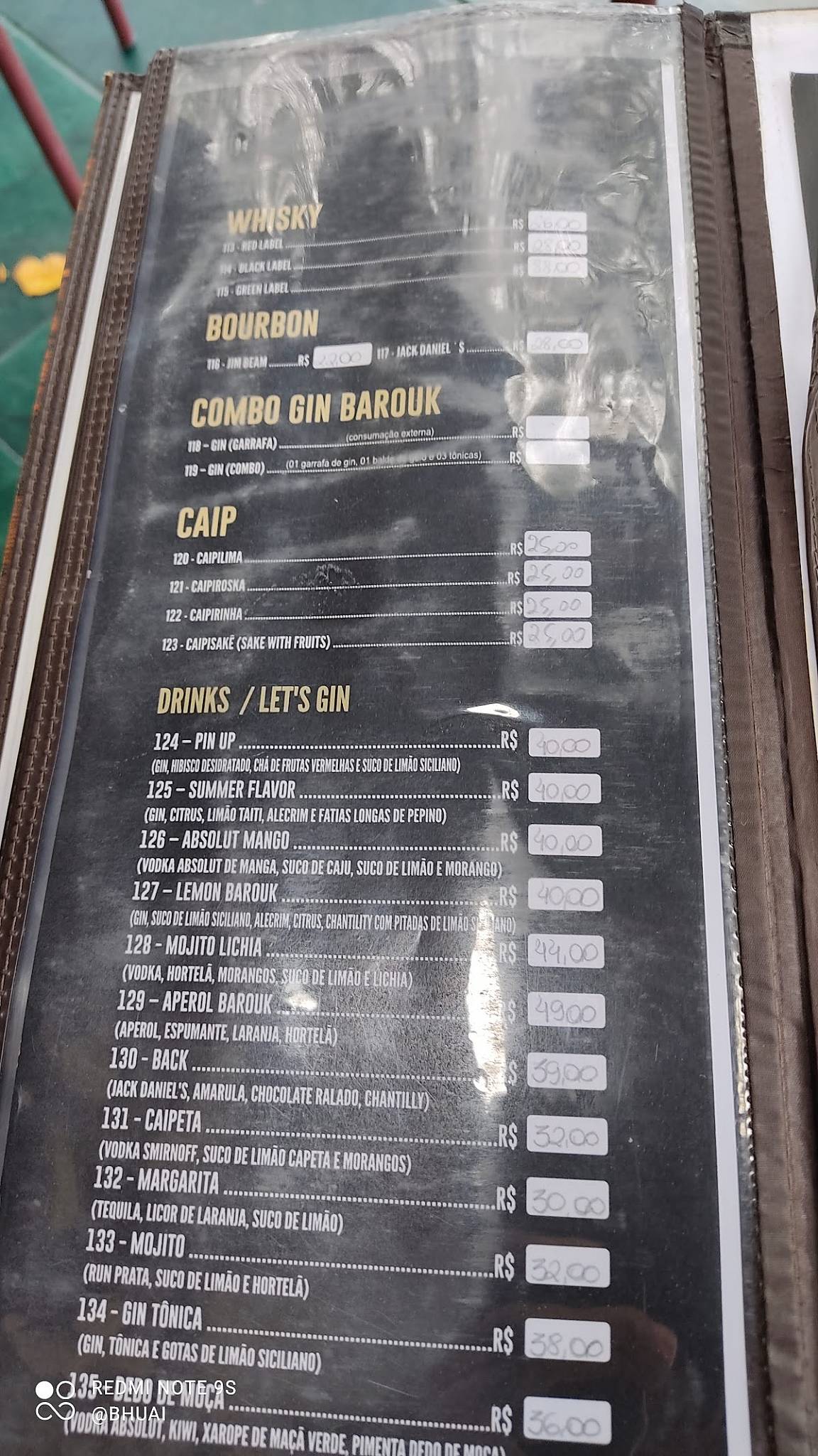 Menu em Barouk Chopp Beer Café, Tiradentes