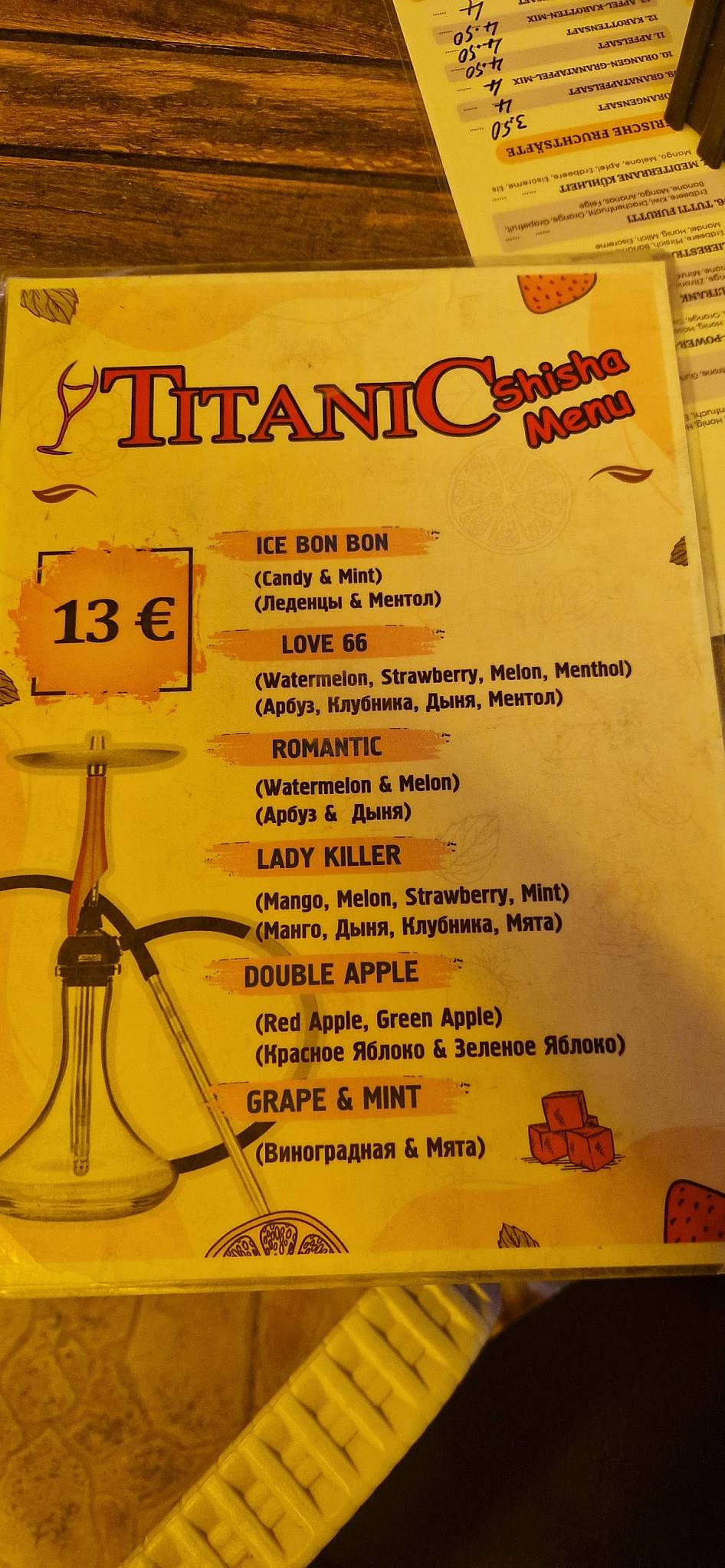 Menu at Titanic Restaurant Steak House & Bar, Side Belediyesi