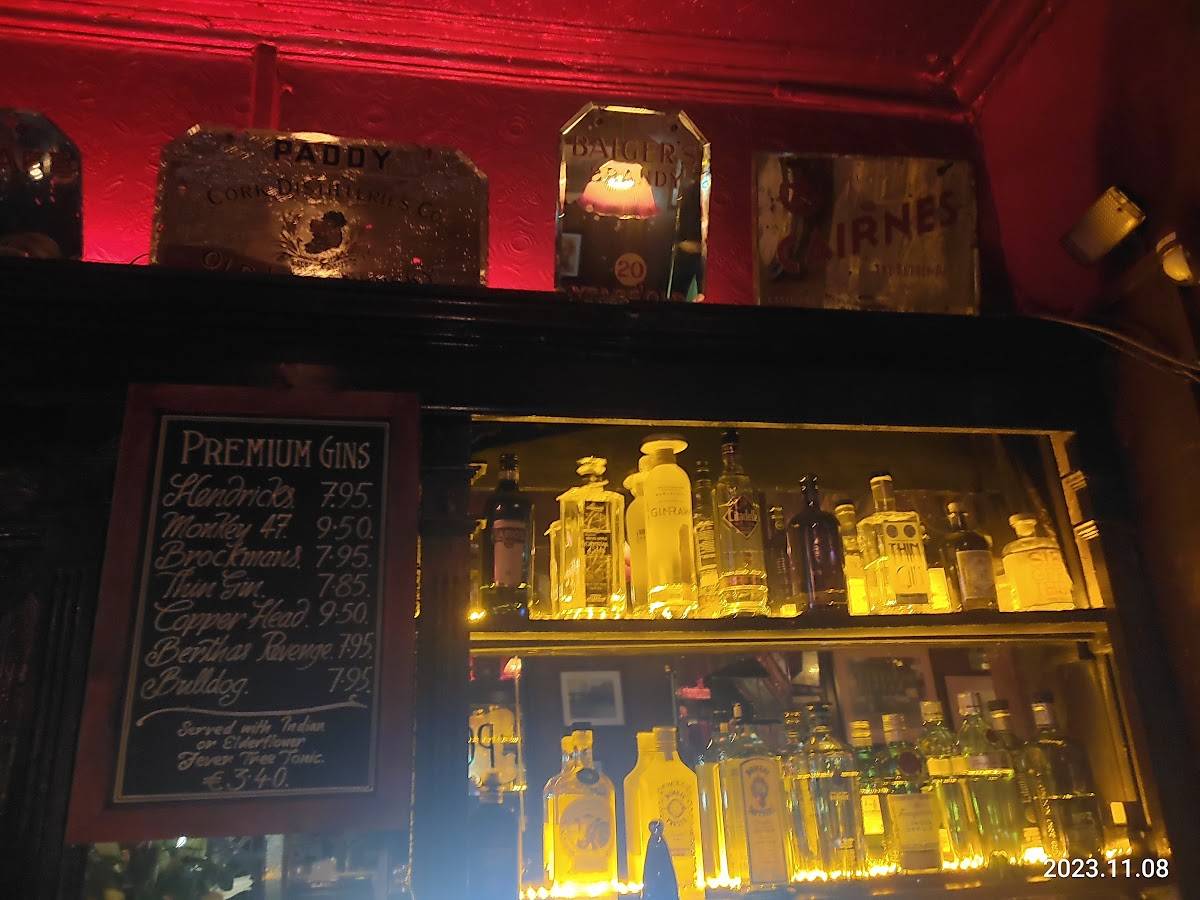 Menu at Tom Collins' Bar, Limerick