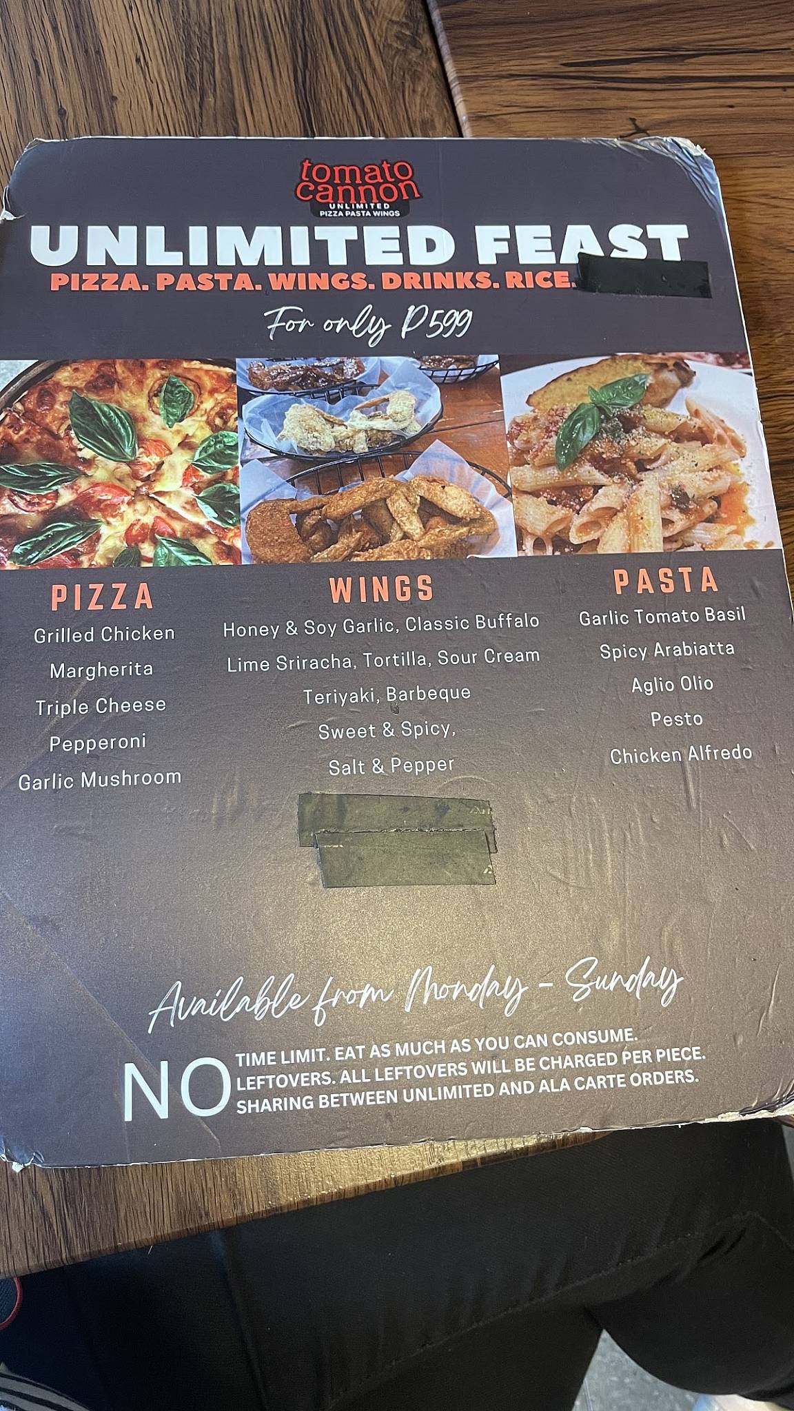 Menu at Tomato Cannon - Maginhawa Branch restaurant, Quezon City
