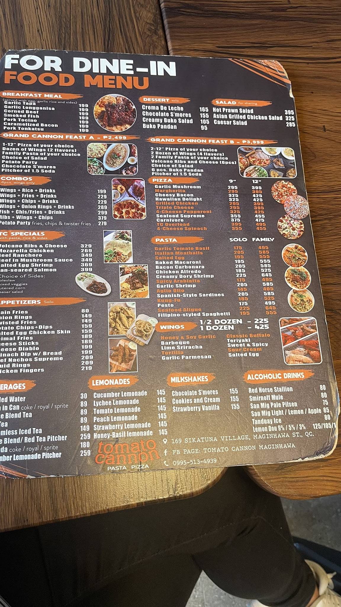 Menu at Tomato Cannon - Maginhawa Branch restaurant, Quezon City