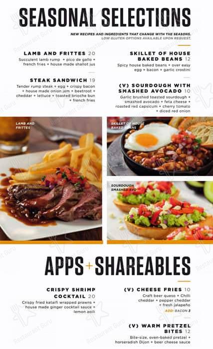 Menu at Topgolf Gold Coast restaurant, Gold Coast