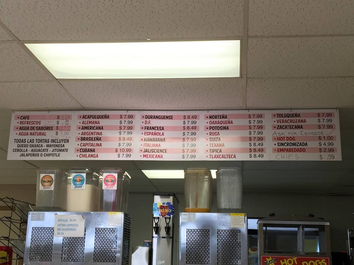 Menu at Tortas Nissi - Mexican Sandwiches restaurant, Bellmead
