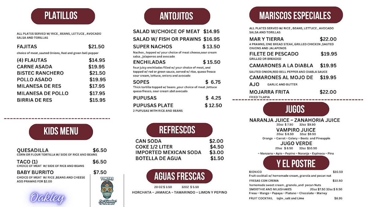 Carta del restaurante Tortas Y Taqueria Los Picudos 2, San Pablo